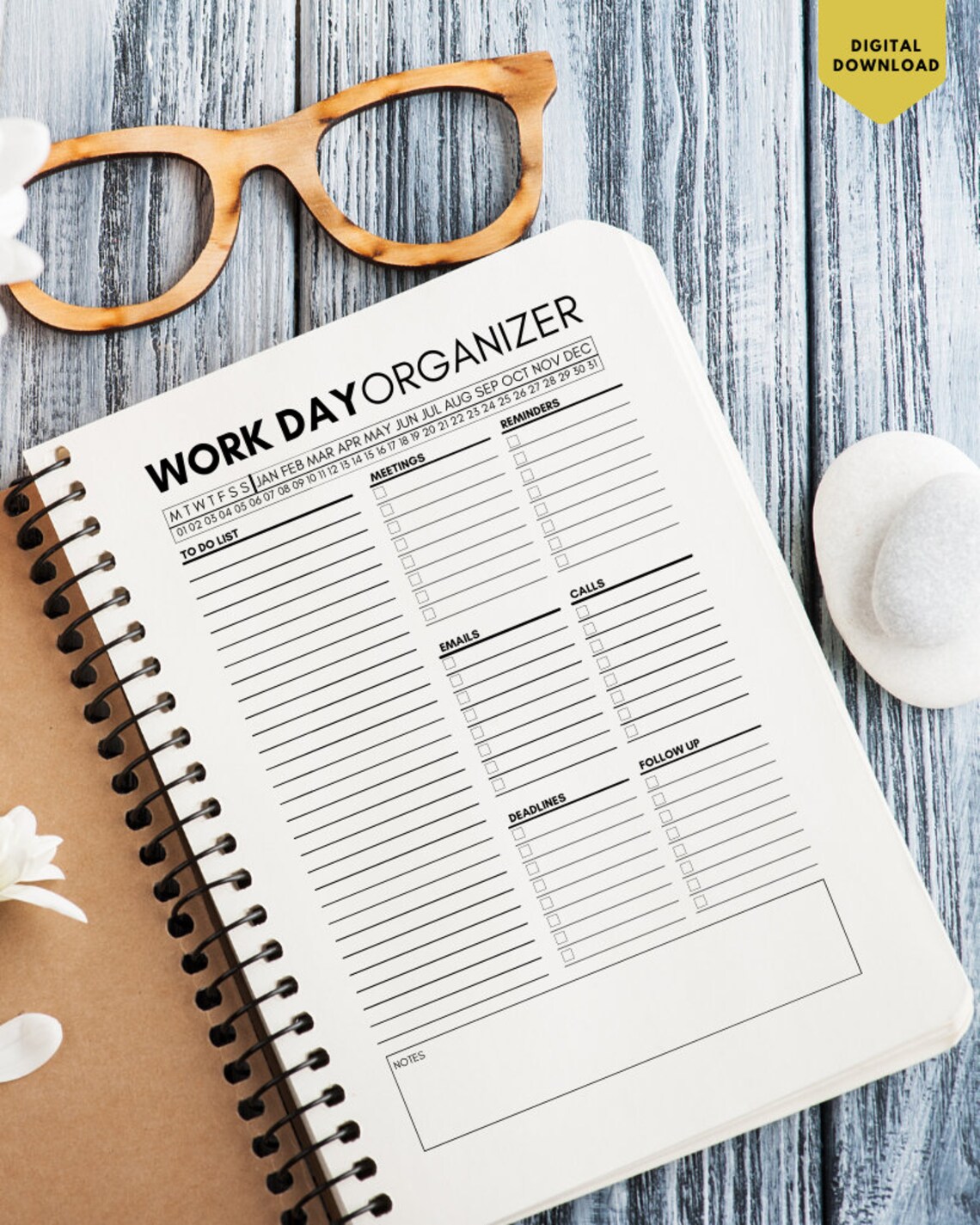 Work Checklist Template Work Day Organizer Planner Page Work | Etsy