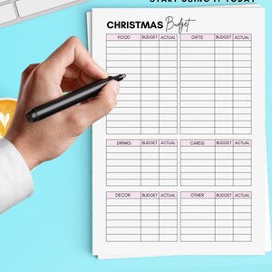 CHRISTMAS Budget Overview Template Printable, Paycheck Budget Printable ...