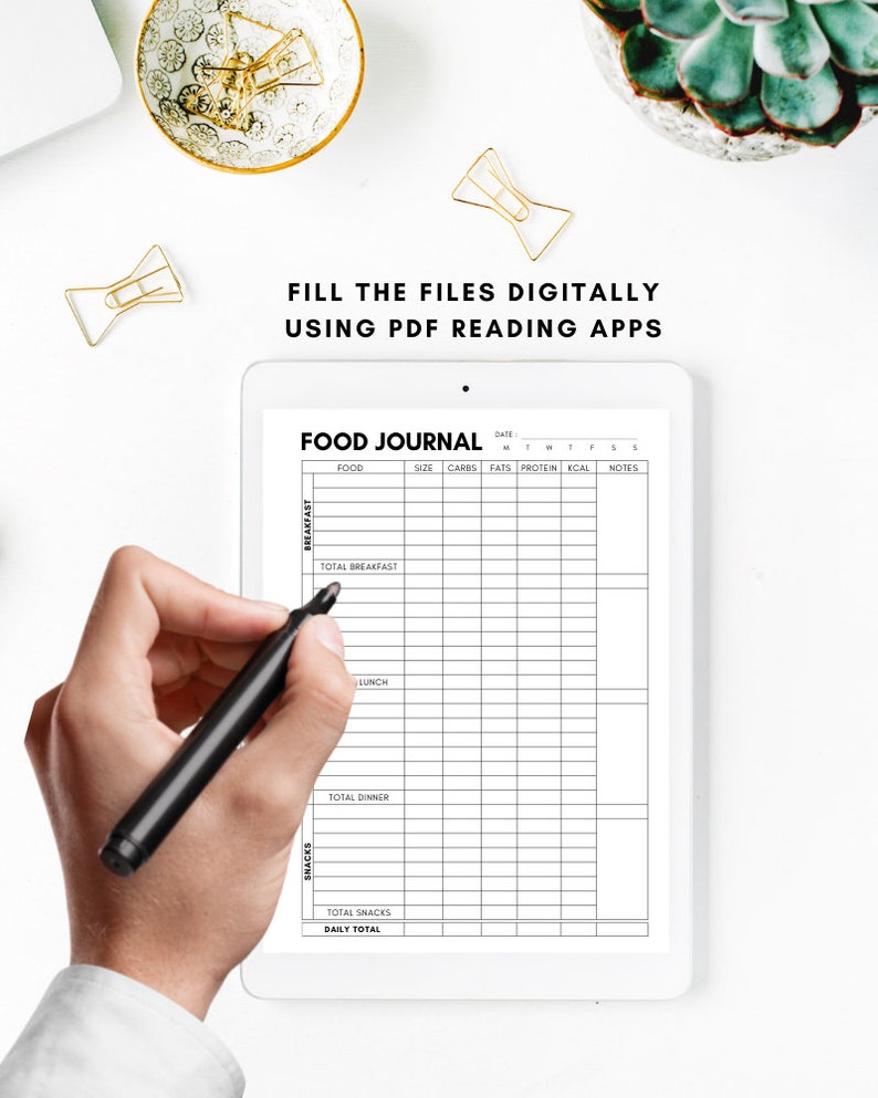 Daily Food Journal Printable: Calorie Counting, A4 A5 (digital Download ...