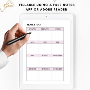 Yearly Planner, Quarterly Goals, Productivity Planner, Annual Overview ...