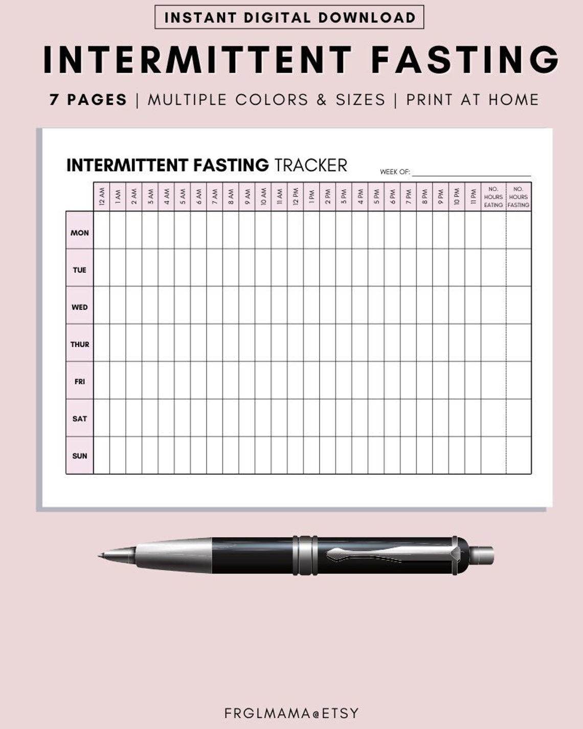 Intermittent Fasting Tracker Weekly Fasting Tracker Fasting - Etsy
