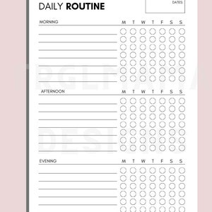 Daily Routine Planner Printable, Routine Checklist, Morning Routine ...