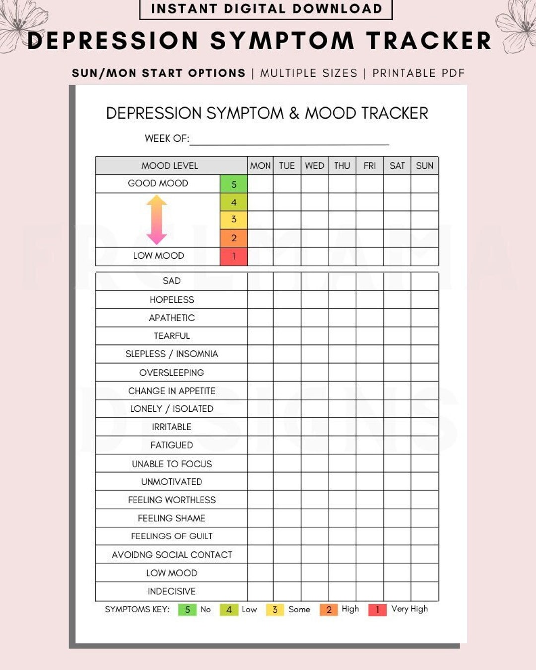 Depression Symptom & Mood Tracker, Depression Tracker, Mood Tracker ...