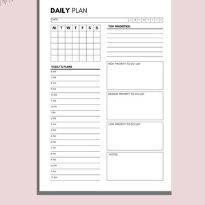 Daily Planner Tracker, Weekly Planner, Monthly Planner, Printable ...