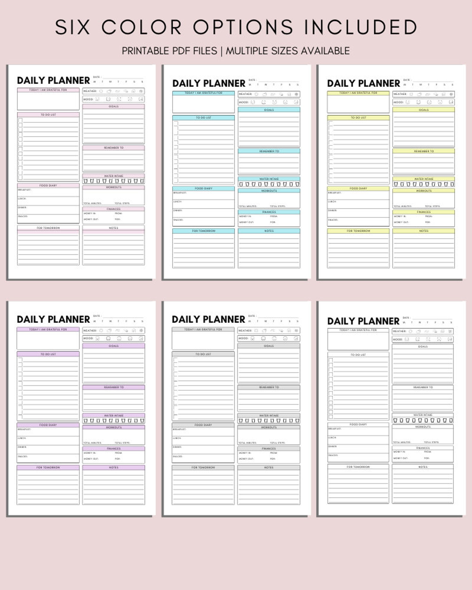 Undated Daily Planner Printable Daily Planner Template Daily - Etsy