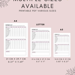 Fatigue Tracker, Weekly Fatigue Tracker, Monthly Chronic Fatigue ...