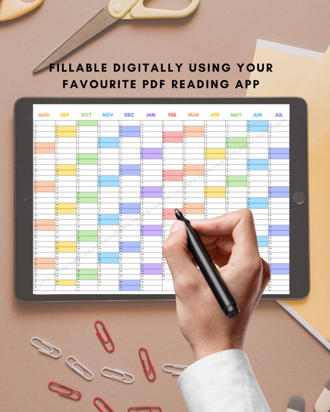 2023/24 Year Planner AUG 2023 JUL 2024 Yearly Planner on 1 - Etsy UK