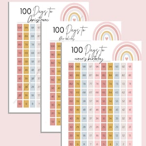 100 Day Countdown Printable Planner, Countdown Calendar, Fitness ...