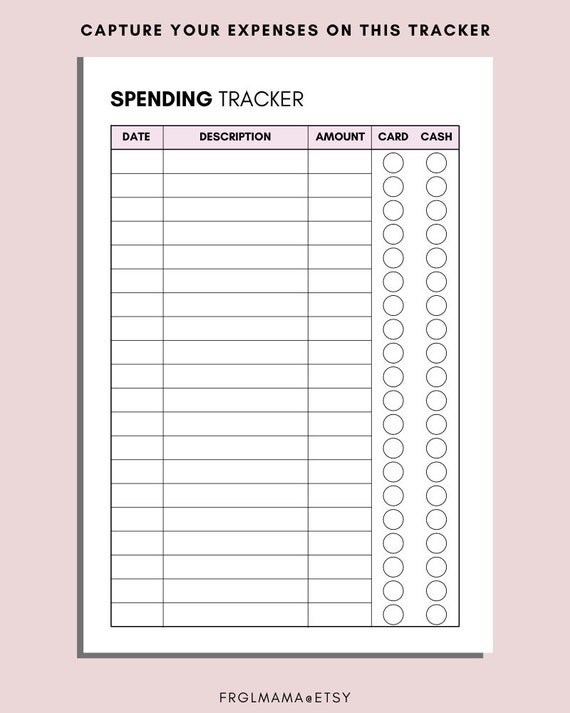 Art & Collectibles Prints Business Spending Tracker A4 Business Costs ...