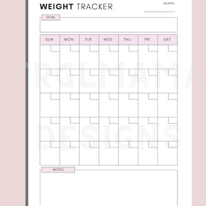 Daily Weight Tracker Printable, Printable Weight Loss Tracker Digital Weekly Weight Tracker ...