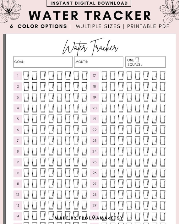 Calendars & Planners Paper & Party Supplies Drink Your Water Editable ... Calendars & Planners Paper & Party Supplies Drink Your Water Editable ...
