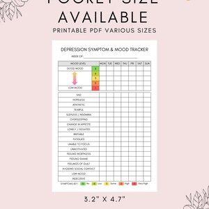 POCKET SIZE - Depression Symptom & Mood Tracker, Depression Tracker ...