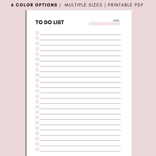 Blank to Do List Template Blank Checklist Planner Printable - Etsy