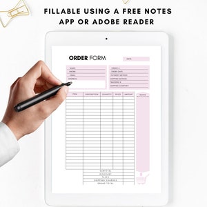 Order Form, Order Tracker Printable, Small Business Planner Template ...