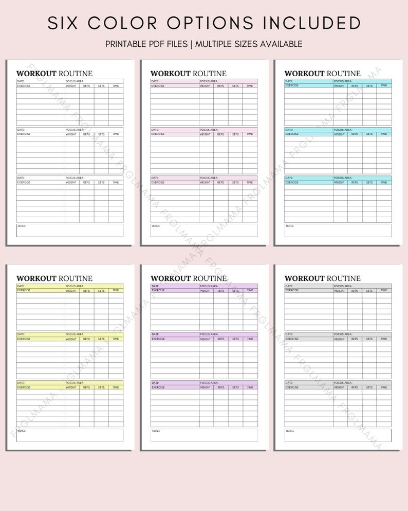 Printable Workout Planner Exercise Routine Planner 30 Days - Etsy