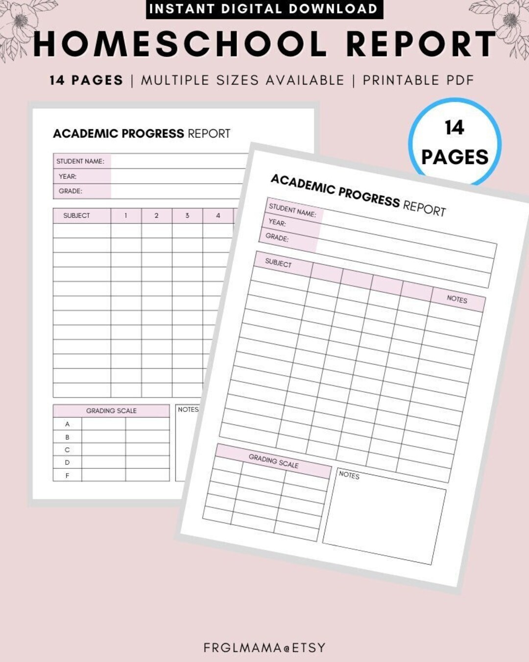 Blank Report Card Template Homeschool