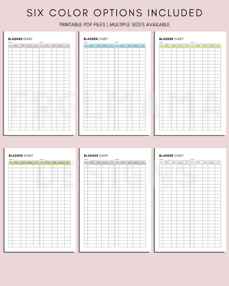 Bladder Diary Tracker Printable: Urination & Symptoms Log (PDF) - Etsy