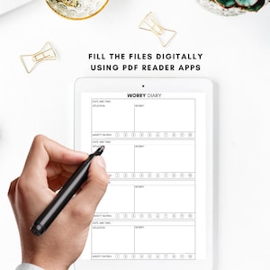 Daily Worry Diary Printable, Printable Anxiety Journal, Anxiety Journal ...