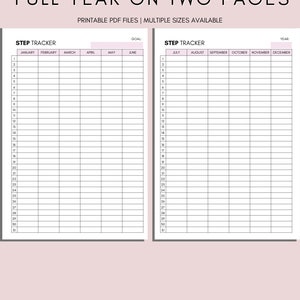 Step Tracker, Step Log, INSTANT DOWNLOAD, Planner Insert, A4, A5 ...