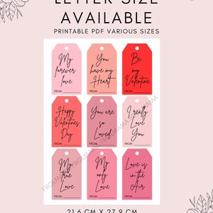Valentines Gift Tag Printable, Valentines Day Gift Tags, Gift Tags for ...