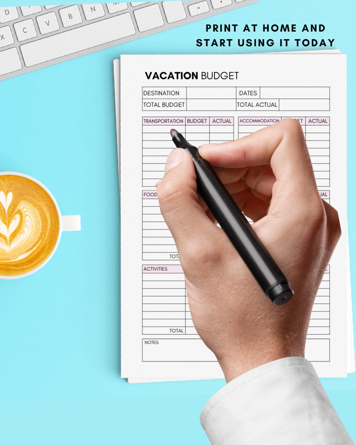 Vacation Budget Printable Holiday Budget Planner Printable - Etsy