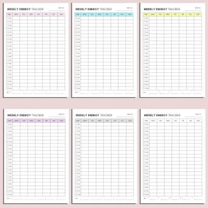 Energy Tracker, Weekly Energy Level Tracker Printable, Track Energy ...
