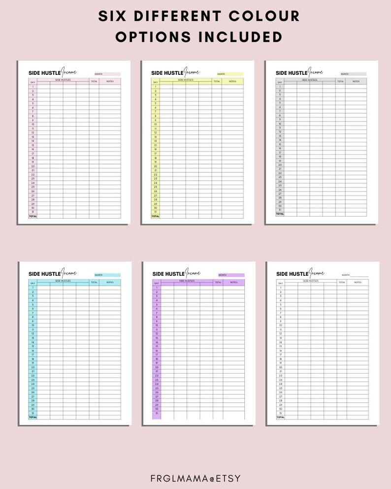 Side Hustle Income Tracker Printable Retail Arbitrage Income - Etsy