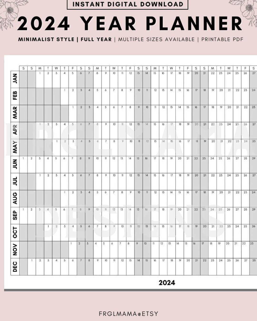 2024 Year Wall Planner Landscape Colourful, This is the Year, 2024 Year ...