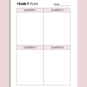 Yearly Planner, Quarterly Goals, Productivity Planner, Annual Overview ...