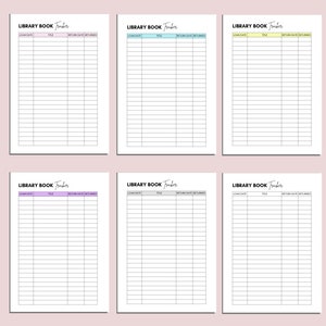 Library Book Tracker Printable, Library Loan Tracker, Library Book ...