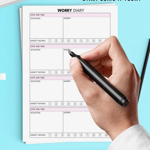 Daily Worry Diary Printable: Anxiety Journal Prompts (A4 A5 PDF) - Etsy UK
