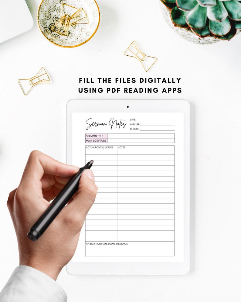 Printable Sermon Notes Sermon Summary Note Christian Planner Etsy