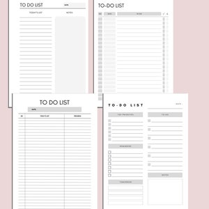 Minimalist to Do List Printable Bundle, to Do List Pages, Daily to Do ...