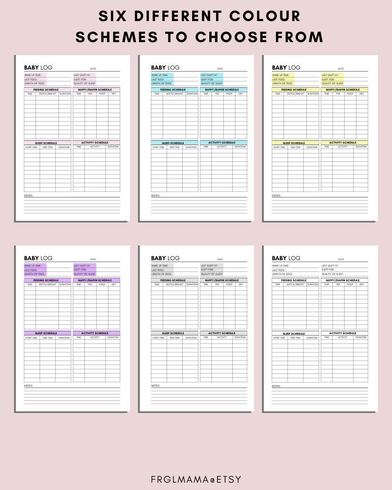 Baby Tracker One Page Printable Baby Log Newborn Tracker - Etsy UK