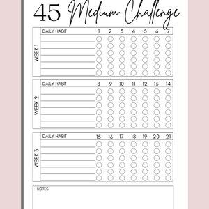 BLANK 45 MEDIUM Challenge Tracker Bundle, Modified Challenge Tracker ...