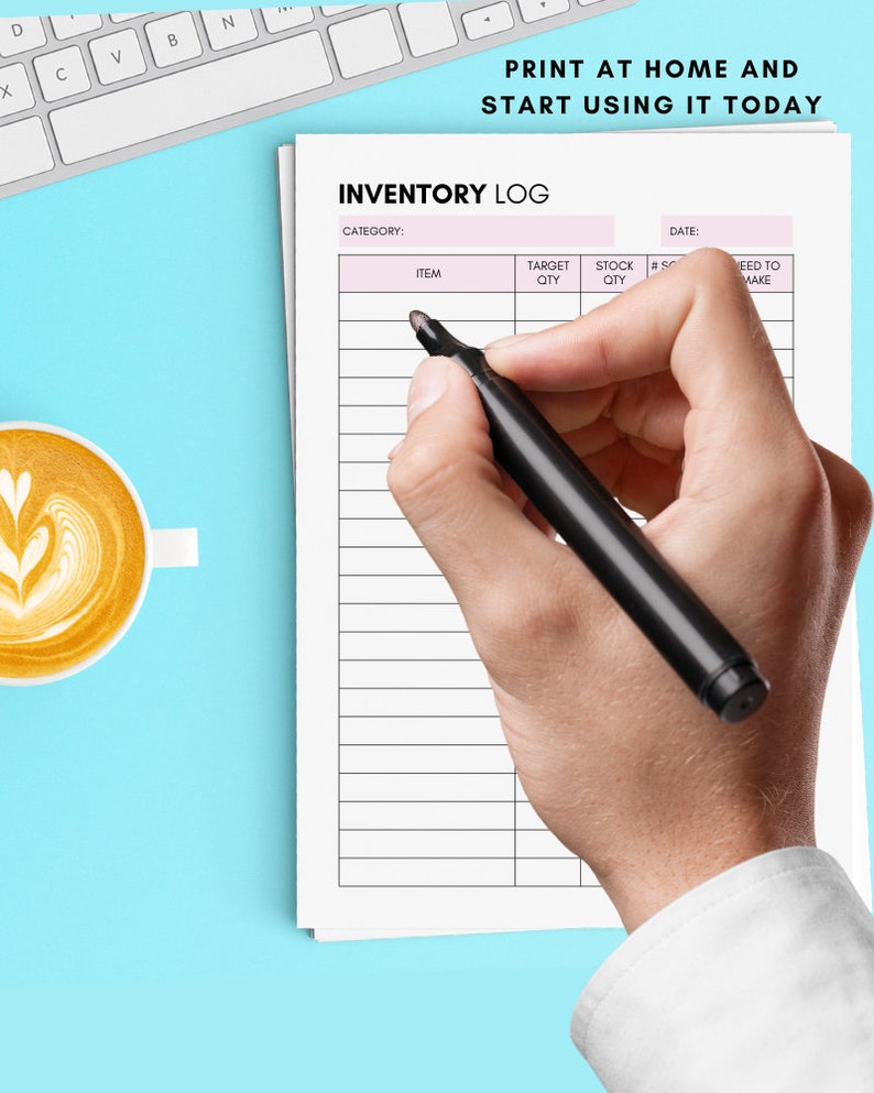 Printable Inventory Management Form: Small Business Organizer (A4 A5 ...