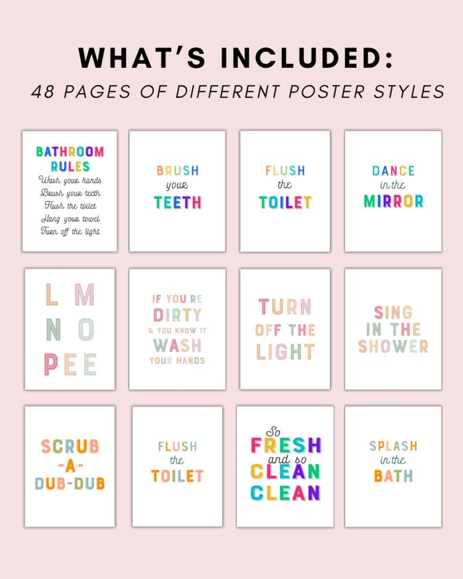 Kids Bathroom Rules Poster: Educational Wall Art (digital Download) - Etsy