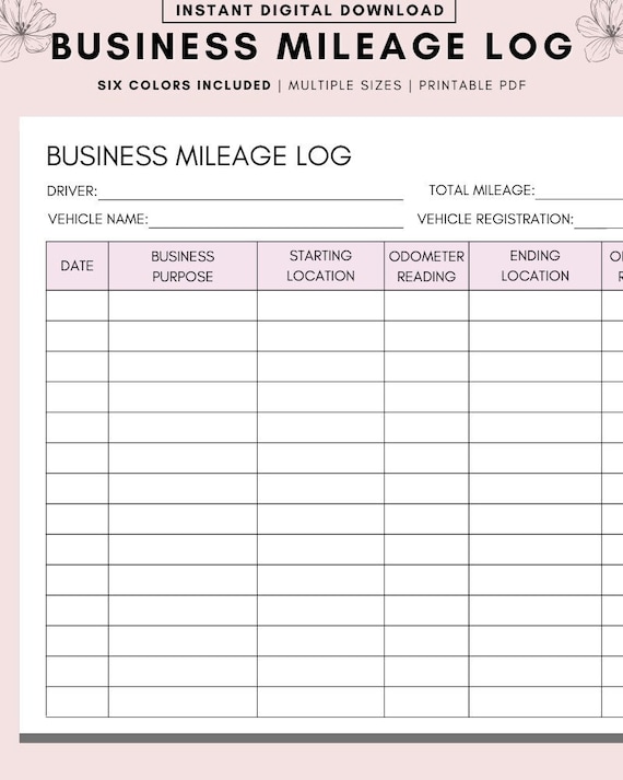 Basic Mileage Sheet