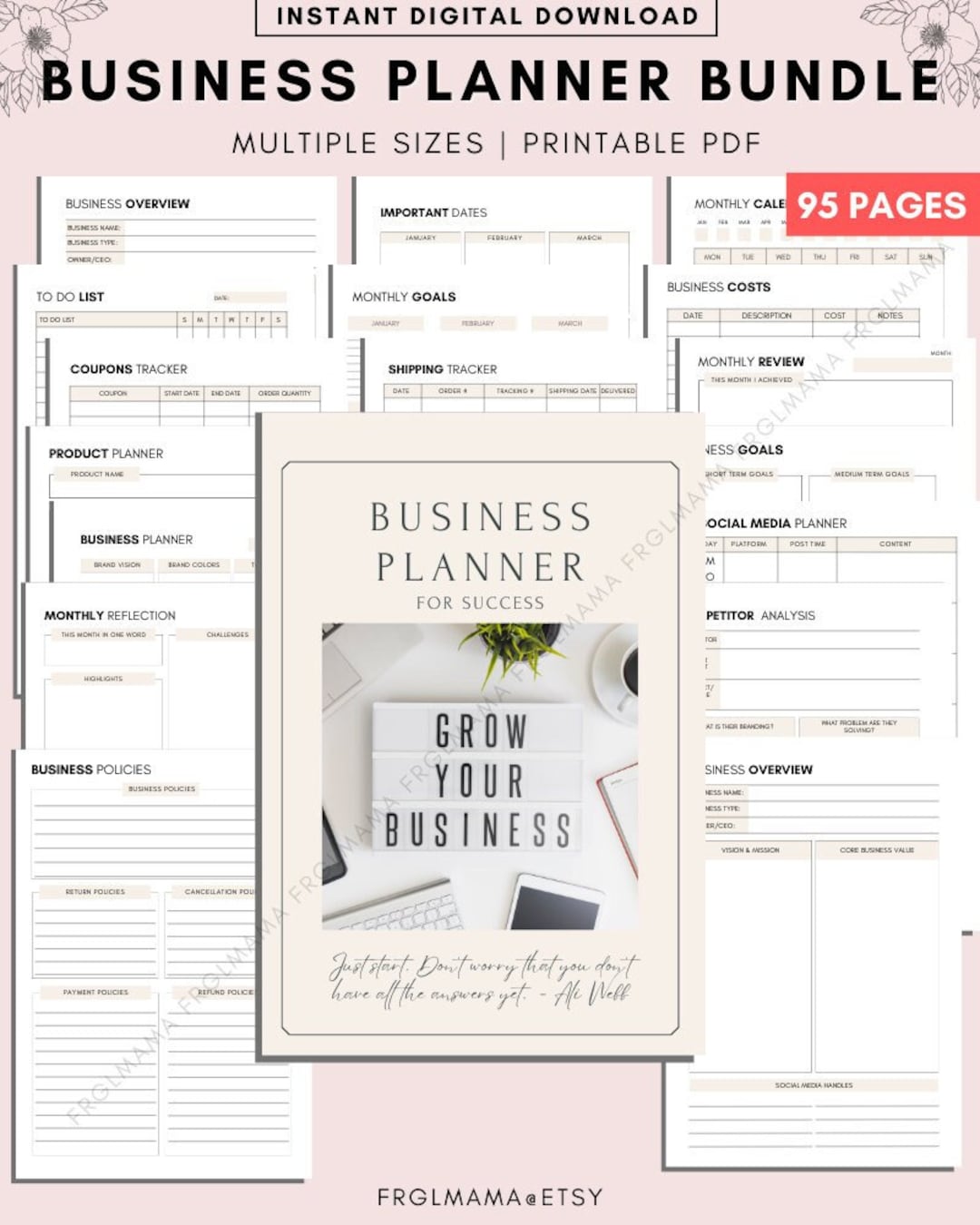 Business Plan Template: Business Planner, Online Business, Small ...