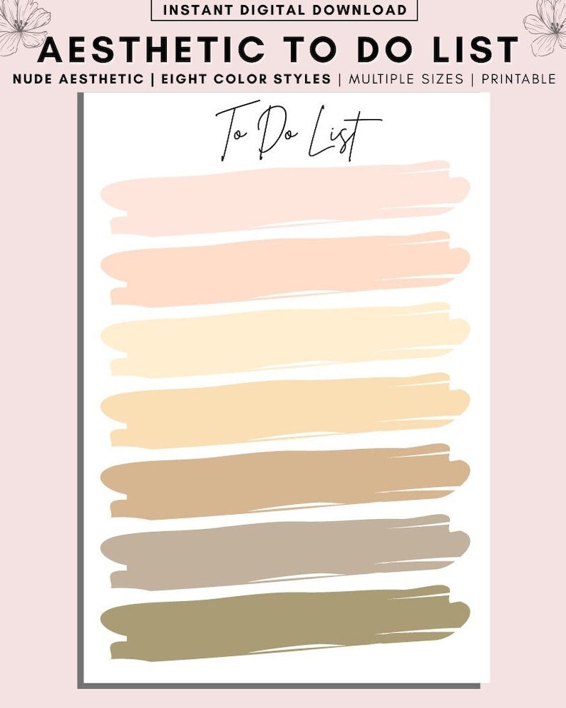 Aesthetic to Do List Printable Task List Get It Done Daily - Etsy