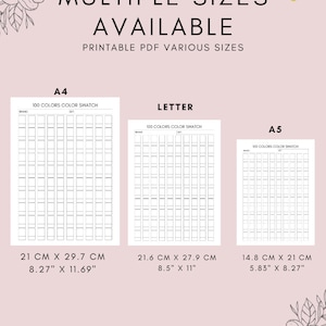 Printable Color Swatch Chart: DIY Marker & Paint Swatches (PDF) - Etsy UK