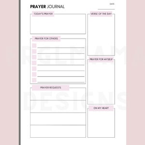 Prayer Request List & Tracker Printable: Bible Study Journal (PDF) - Etsy