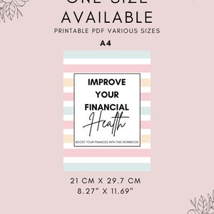 Improve Your Financial Health Workbook, Budget Planner Finance Planner ...