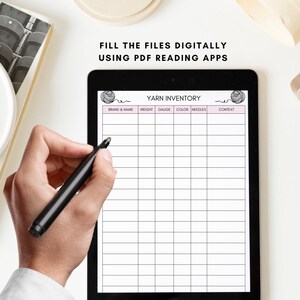 Yarn Inventory Printable, Knit & Crotchet Yarn Tracker, Yarn Inventory ...