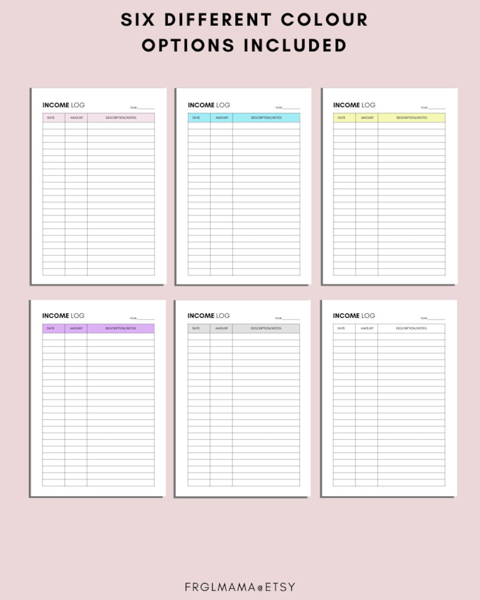 Printable Income Sheet Income Money Management Worksheet - Etsy