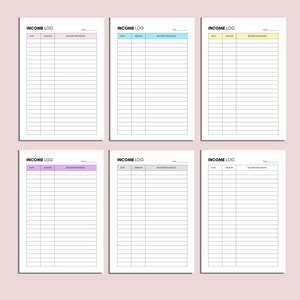 Printable Income Sheet, Income Money Management Worksheet, Personal ...