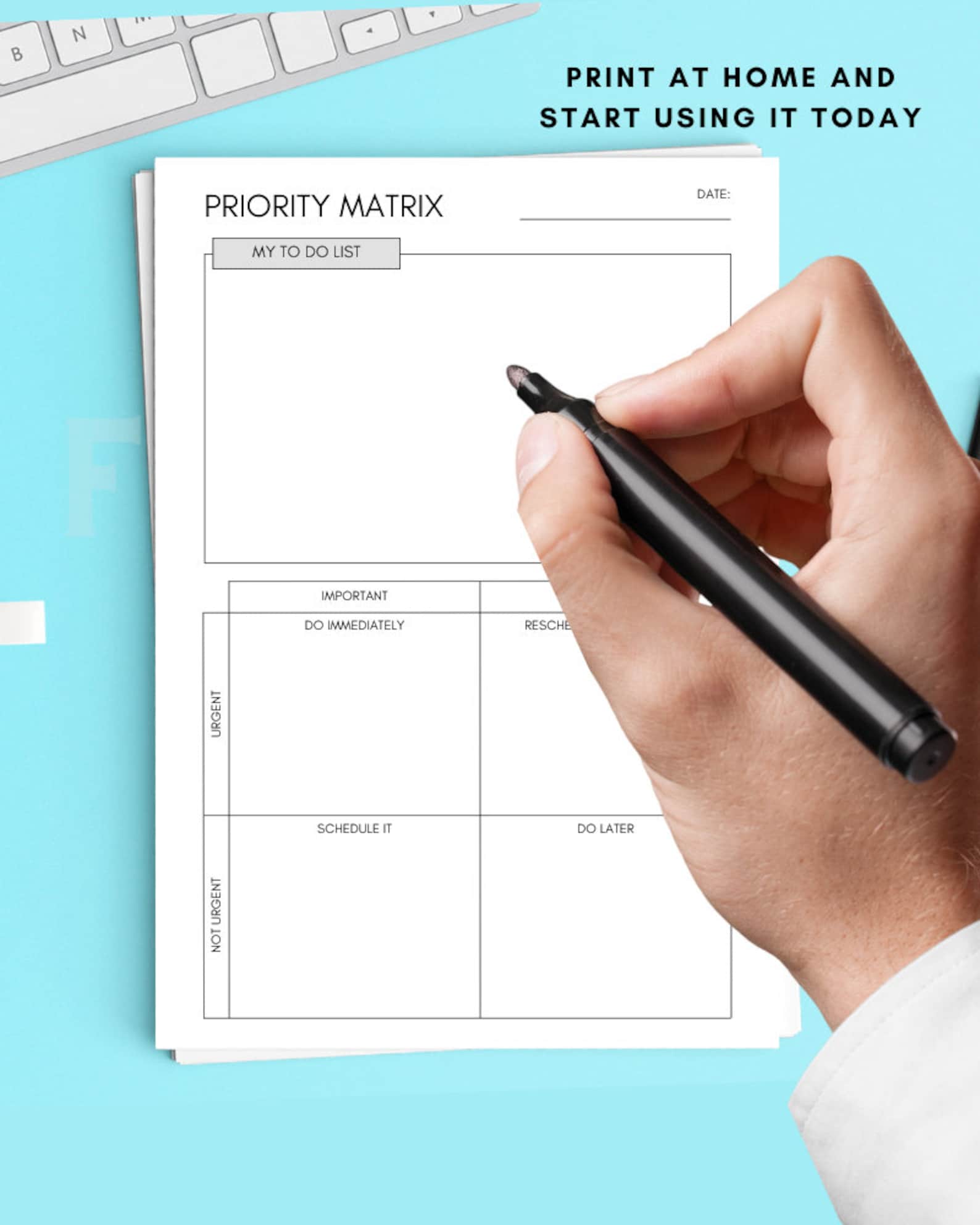 Priority Matrix Printable, Task Priority Matrix, Decision Matrix ...
