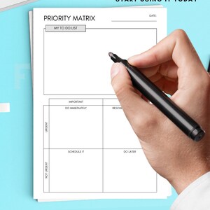 Priority Matrix Printable, Task Priority Matrix, Decision Matrix ...