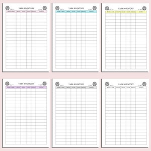 Yarn Inventory Printable, Knit & Crotchet Yarn Tracker, Yarn Inventory ...