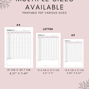 Fatigue Tracker, Weekly Fatigue Tracker, Monthly Chronic Fatigue ...